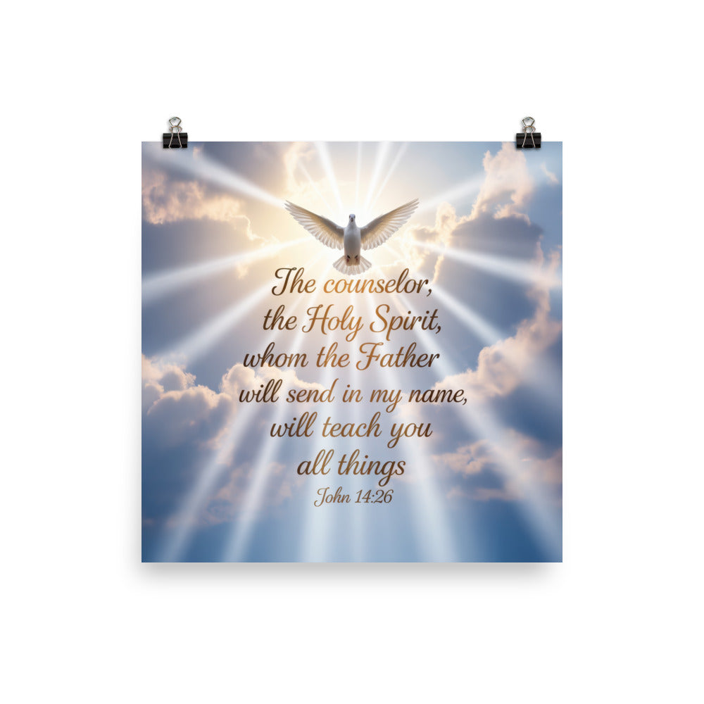 John 14:26 Verse Father Premium Luster Photo Paper Poster