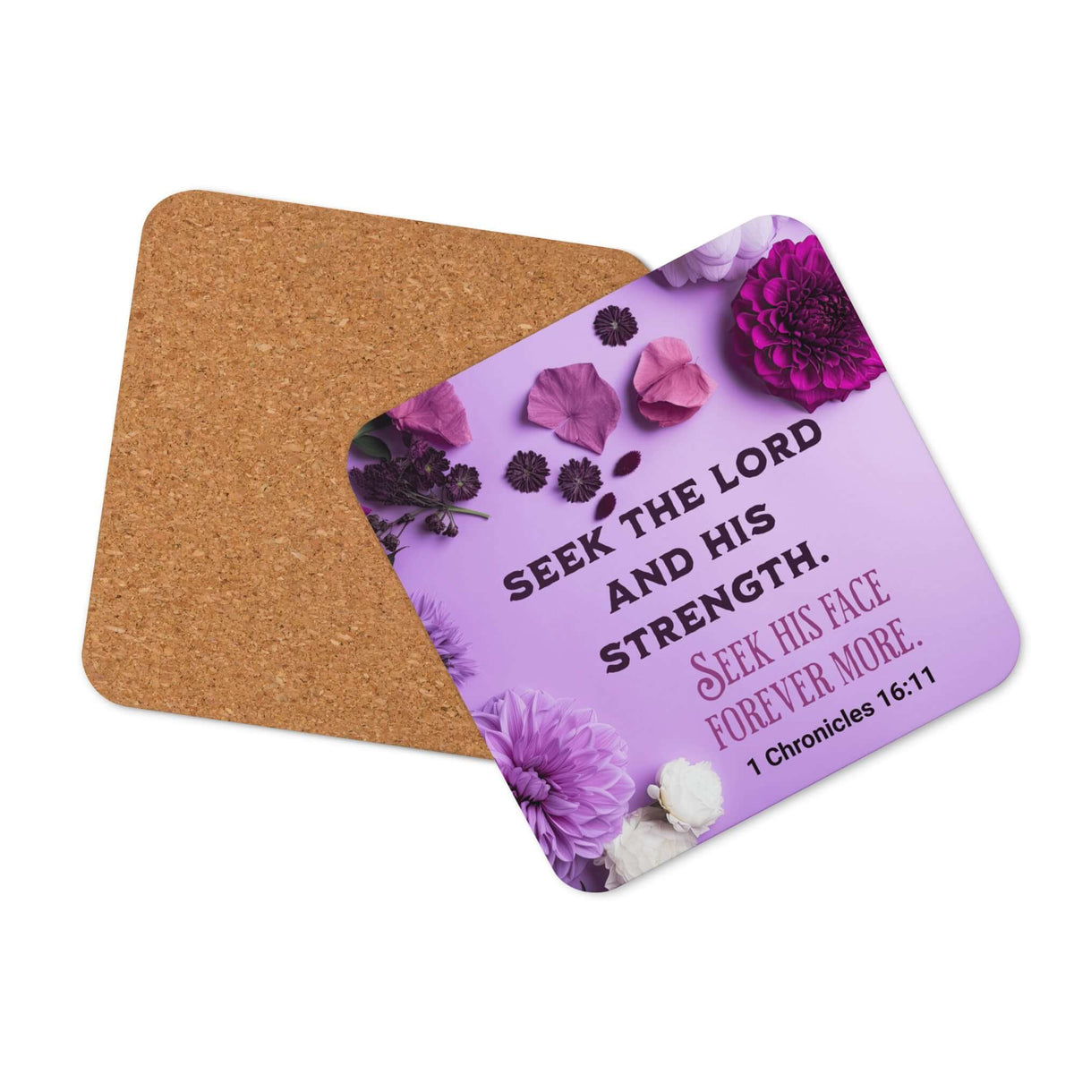 1 Chronicles 16:11 Verse, Seek the LORD Cork-Back Coaster
