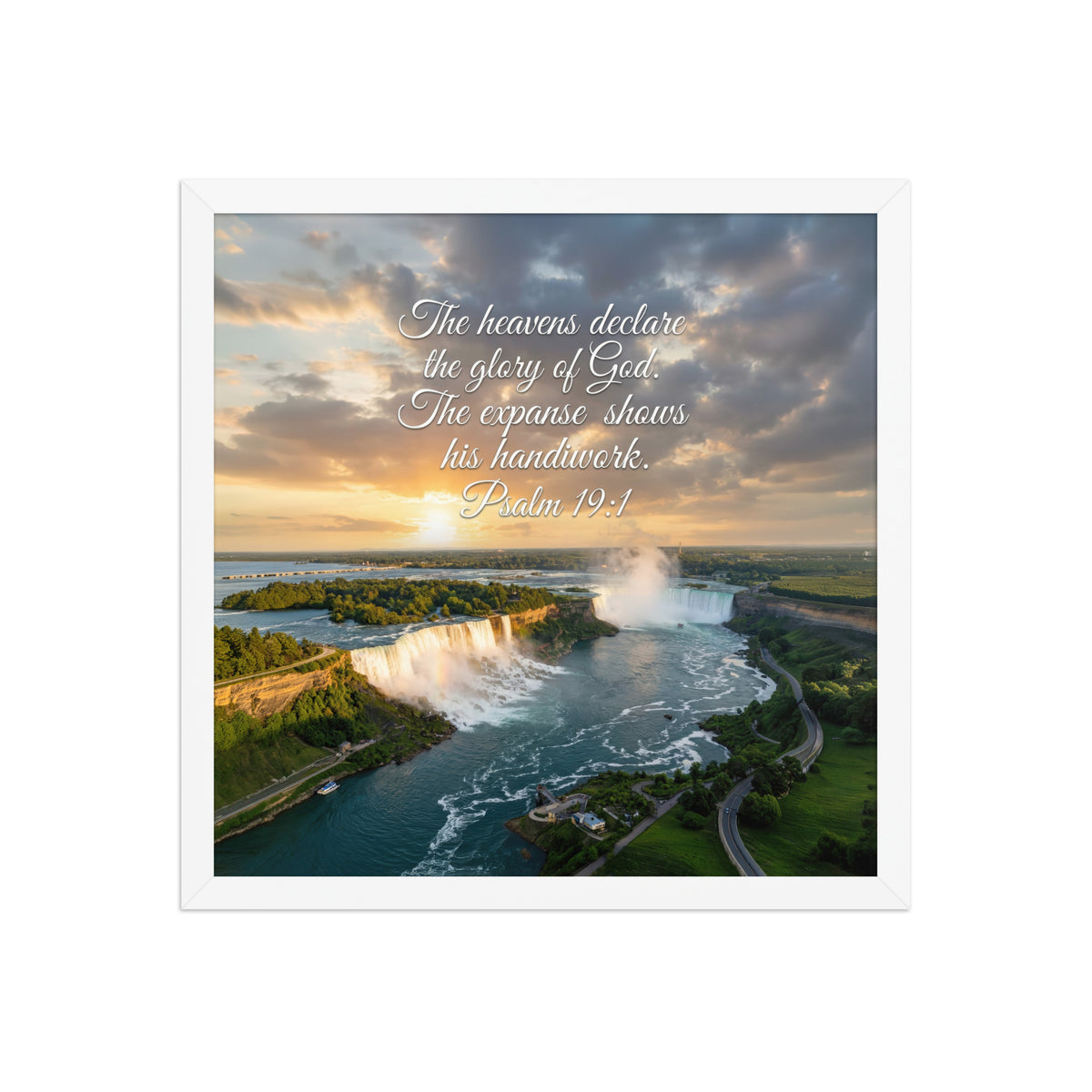 Psalm 19:1 Niagara Falls Enhanced Matte Paper Framed Poster
