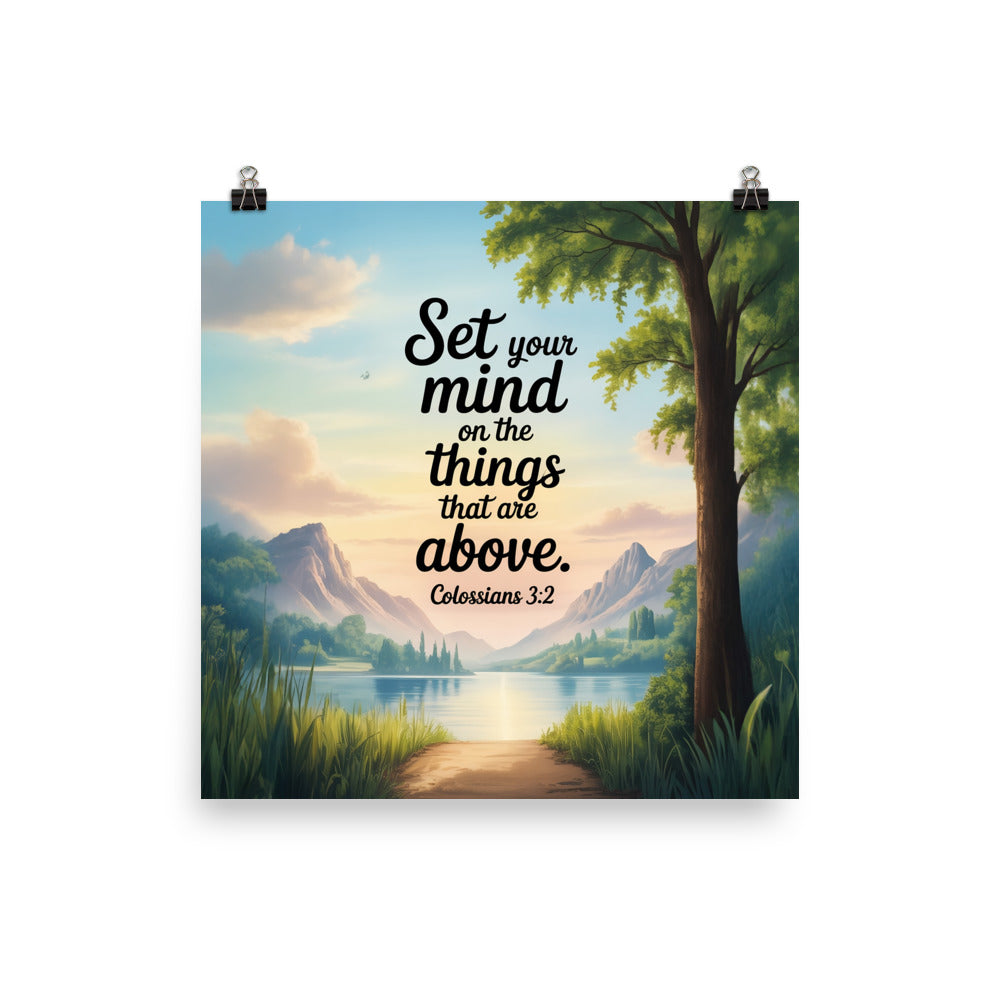 Colossians 3:2 Bible Verse Set Enhanced Matte Paper Poster