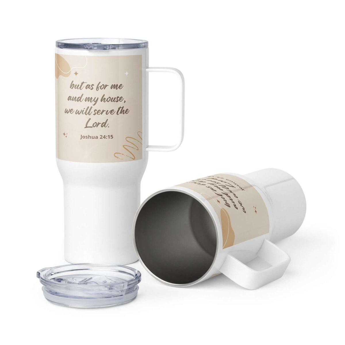 Joshua 24:15 Bible Verse will serve Travel Mug with a Handle