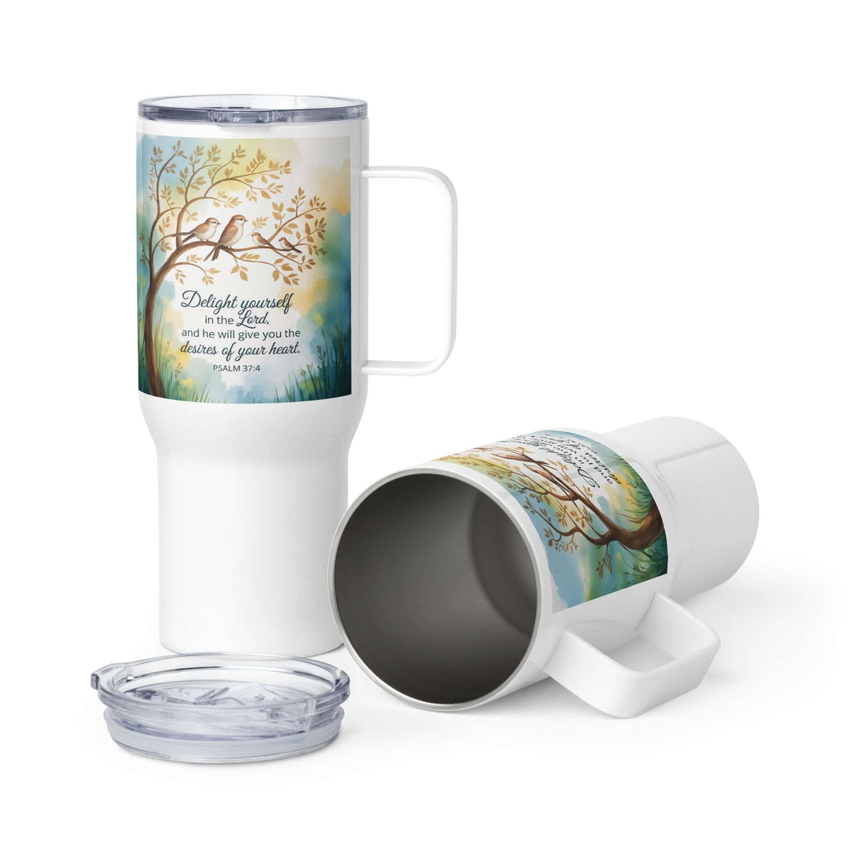Psalm 37:4 Bible Verse, Yourself Travel Mug with a Handle