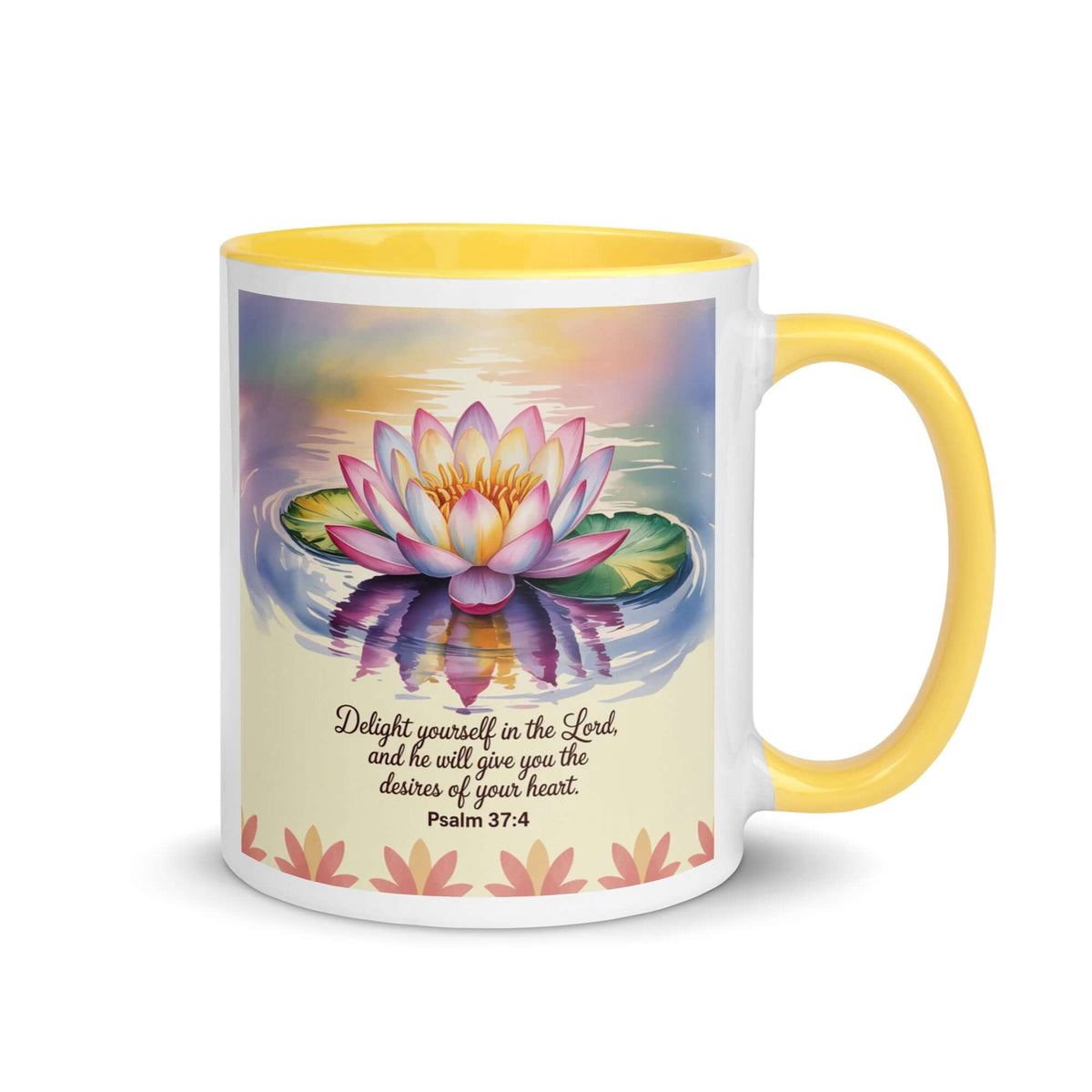 Psalm 37:4 Bible Verse, the Lord White Mug with Color Inside